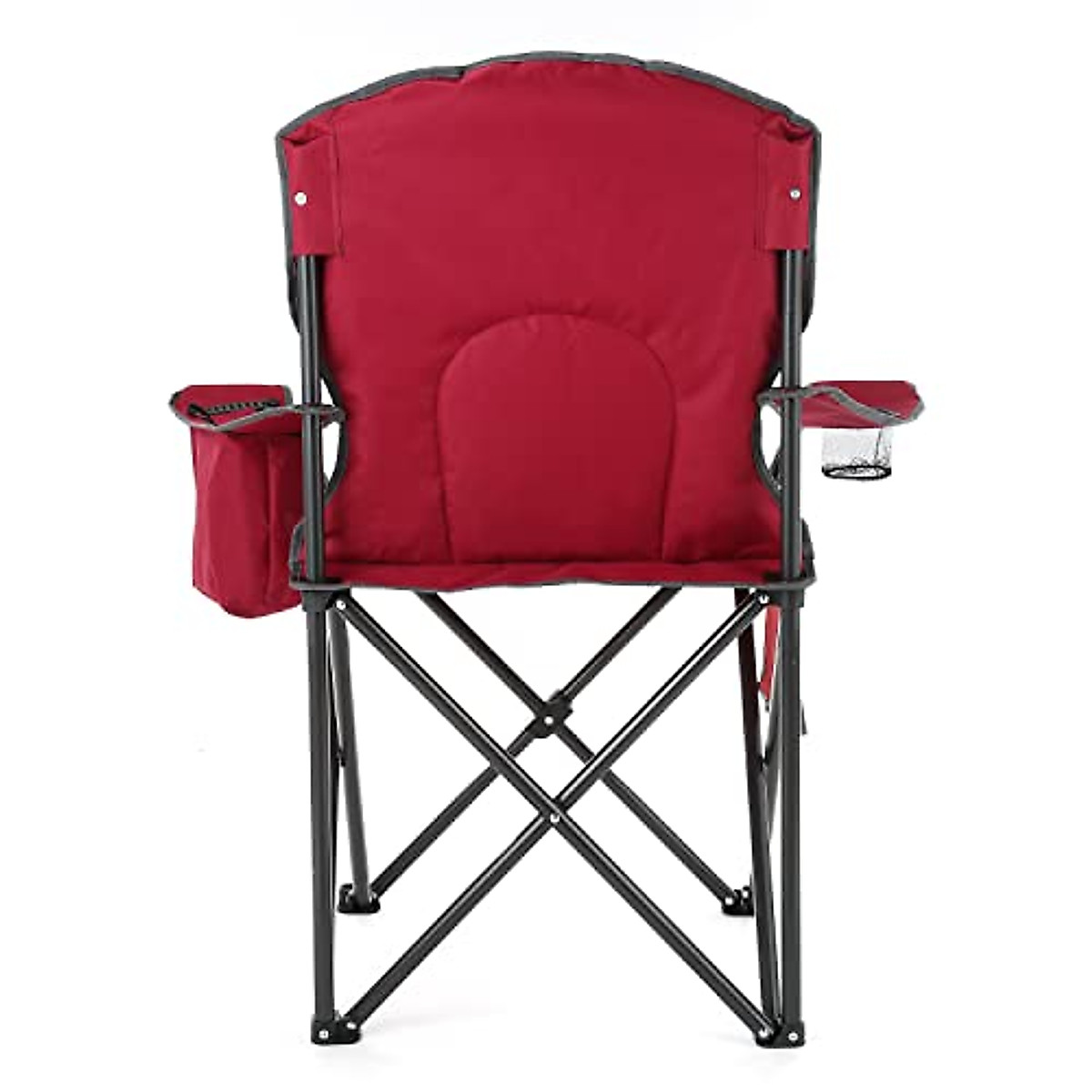 ARROWHEAD OUTDOOR Portable Folding Camping Quad Chair w/ 4-Can Cooler, Cup-Holder, Heavy-Duty Carrying Bag, Padded Armrests, Supports up to 330lbs, USA-Based Support