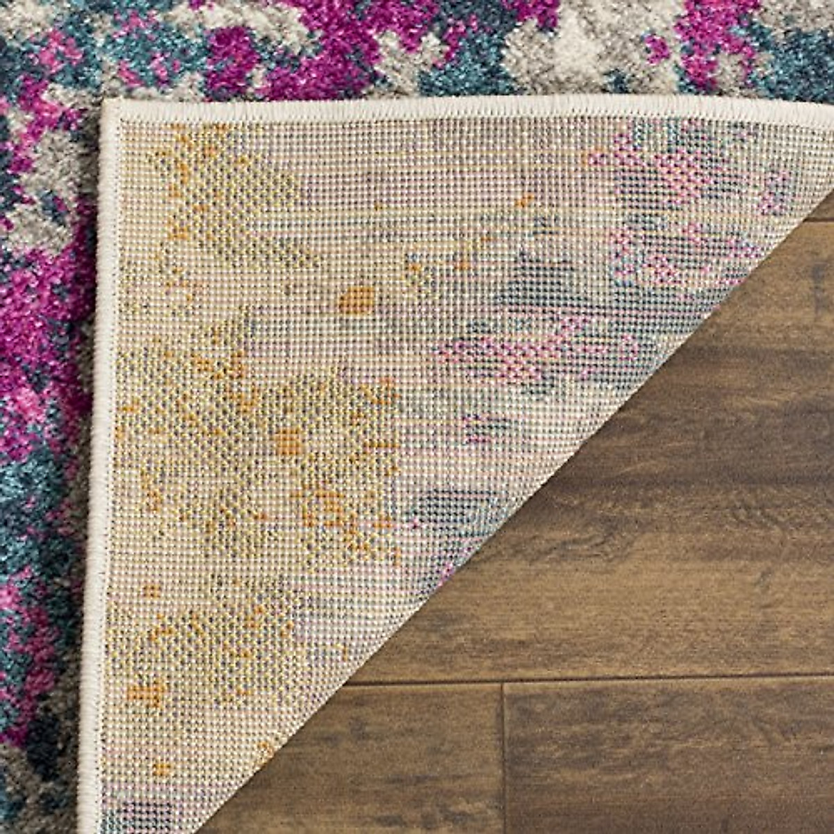 SAFAVIEH Madison Collection Accent Rug - 4' x 6', Ivory & Blue, Modern Boho Abstract Design, Non-Shedding & Easy Care, Ideal for High Traffic Areas in Entryway, Living Room, Bedroom (MAD143B)