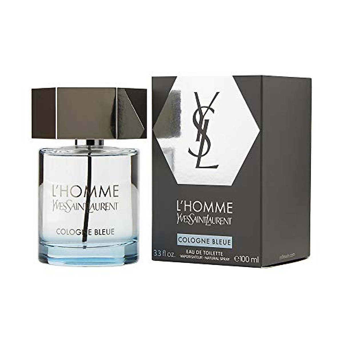 Yves Saint Laurent L'homme Cologne Bleue For Men Eau De Toilette Spray, Multicolor, aromatic aquatic, 3.3 Fl Oz