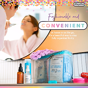 MUMI Travel Toiletry Bag Set of 3 – Water-Resistant Toiletry Bags for Women & Men – Clear Bags for Toiletries, Skincare, Makeup & Travel Essentials – Lightweight, Durable & Portable Organizer - Yellow