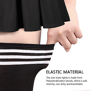 DRESHOW 2 Pairs Extra Long High Thigh Socks Striped Over Knee Thin Tights Long Stocking Knee High Leg Warmer