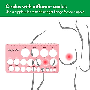 Nipple Measurement Tool for Flanges, Flange Sizing Kit, Flange Size Measure for Nipples, Nipple Sizer for Flanges, Nipple Flange Measuring Tool, Nipple Ruler for Breast Pump Flange Sizing Kit (Pink)