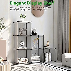 C&AHOME Cube Storage Organizer, 6-Cube Shelves Units, Closet Cabinet, DIY Plastic Modular Book Shelf, Ideal for Bedroom, Living Room, Office, 36.6" L x 12.4" W x 36.6" H Grey UPCS06G