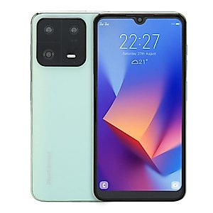 Vikye 6.3 Inch Ultra HD Screen 4GB RAM 64GB ROM 8MP and 24MP Camera Face Recognition 3G WiFi GPS Mobile Phone for Android 12 US Plug 100V to 240V (Green)