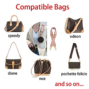 TOURDREAM Multi Pouchette Accessories Adjustable Strap, Crossbody Shoulder Purse Strap Replacement, Wide Luxury Designer Bag Strap (Pink)