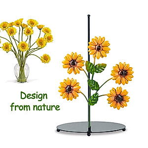 Sunflower Paper Towel Holder Countertop Black Paper Towel Holder Stand Kitchen Paper Towels Holder Papertowel Holder Standing Paper Towel Holder Weighted Paper Towel Holder without Paper Towel