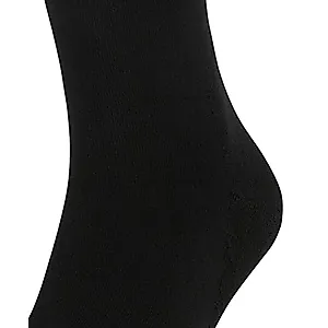 FALKE Unisex Run Socks, Light Cushion, Sporty, Classic Athleisure, Lightweight, Breathable, Skin-Friendly, Cotton, Black (Black 3000), 12.5-13.5, 1 Pair