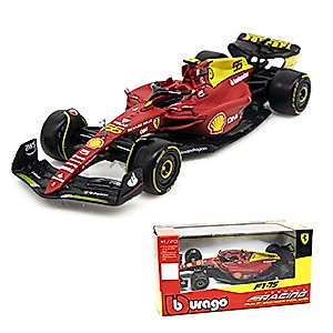 Xiangtat Bburago 1/43 2022 F1-75 75th Anniversary F1-75#55 Carlos Sainz Alloy Luxury Vehicle Diecast Cars Model Toy Collection Gift (F1-75 75th #55)