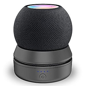 PlusAcc for HomePod Mini Battery Base - 10000mAh Portable Charging Station, Cord Management Home Pod Mini Accessories Stand Holder for Bedroom and Outdoor, No Muffled Sound Space Saving (Black)