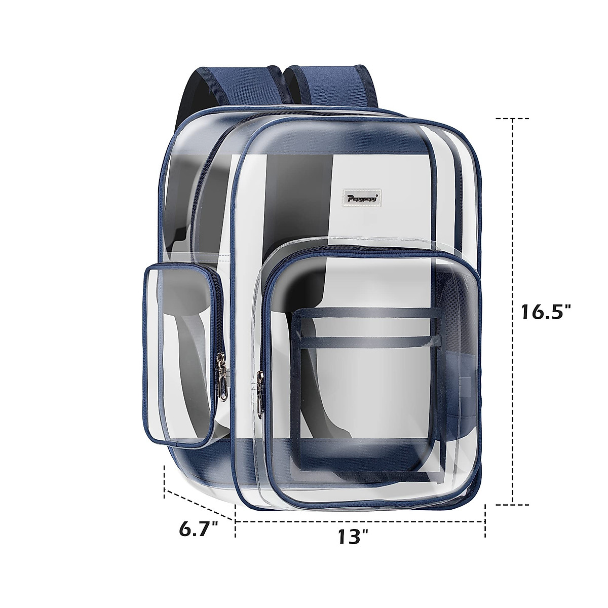 Pepypepy Clear Backpack,Waterproof Transparent Backpack,Heavy Duty PVC Clear Bag Perfect for Women Men(Blue)