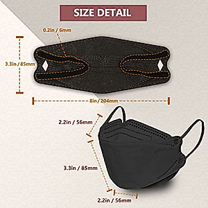 Brodio 3D Face Mask 30 Packs - Individually Wrapped Safety Mask Multicolor Breathable Disposable 4-Ply Face Mask with Elastic Ear Loops for Men & Women (Black+Blue)