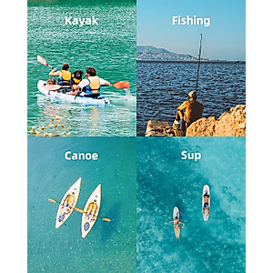 OCEANBROAD 2 PCS 5-8 Feet Stretchable Paddle Strap with Carabiner Secure Leash Lanyard Rope for SUP Kayak Canoe Paddle Fishing Pole Rod