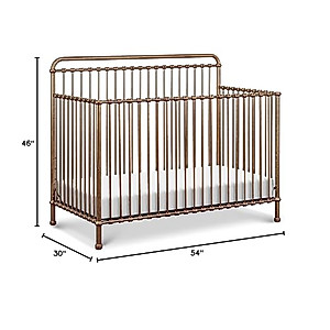 NAMESAKE Winston 4-in-1 Convertible Metal Crib in Vintage Gold, Greenguard Gold Certified