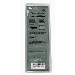 EcoJeannie CK0001 6 Inch Advanced Coffee Color Ceramic Blade Professional Chef's Knife with Plastic Protective Cover