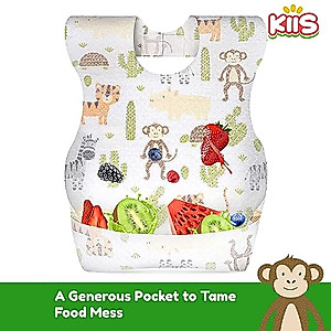 KIIS Disposable Baby Bibs for Baby Boys and Girls - Individually Packaged - Hygienic, Soft and Leakproof (20 PCS) (Animal)