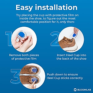 Gel Heel Pads, 2 Pack, FSA HSA Eligible, for Achilles Tendonitis, Shoe Wedge Inserts for Plantar Fasciitis, Bone Spur, Foot Pain Relief Support, Comfort Cushion Insoles for Women/Men