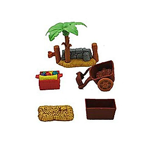 Replacements Parts For Little People Nativity & Christmas Story Nativity, (2 Fences, Food Crate, Cart, Hay Bale, and Hay Box)