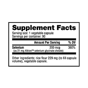 NutraBio Selenium Supplement, 200mcg - 90 Vegetable Capsules