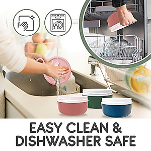 Souper Duper Ramen Bowl Set with Utensil & Saucer • Microwave, Serve & Eat Noodles in the Same Soup Bowl • Grab-and-Go Leak Proof Lid • Easy to Clean • Freezer Safe • For Dorm, Office, Home