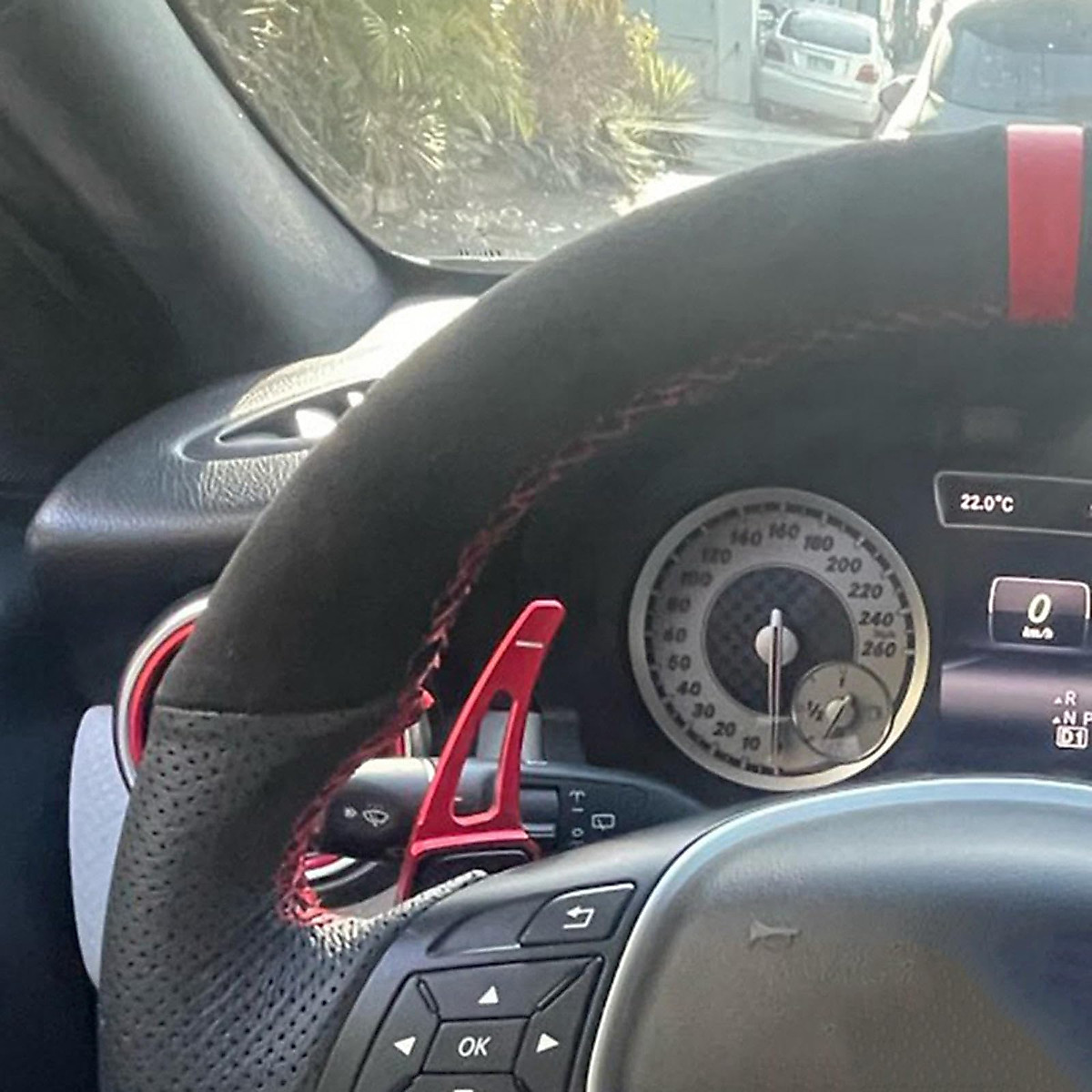 MaJher Car Hand Sewing Braid Steering Wheel Cover,for Mercedes-Benz A-Class 2013-2015 B-Class E-Class 2011-2014 CLA-Class