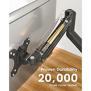 ErGear Single Monitor Arm for 13-34 inch Screens, Adjustable Gas Spring Monitor Mount Holds up to 22 lbs, Computer Monitor Stand with VESA Mount, C-Clamp & Grommet Base, Max VESA 100x100mm,