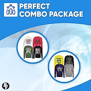 BROOKLYN VERTICAL 4-Pack Boys Long Sleeve Crew Neck T-Shirt with Chest Print | Soft Cotton Sizes 6-20 (as1, Alpha, m, Regular, Combo A)