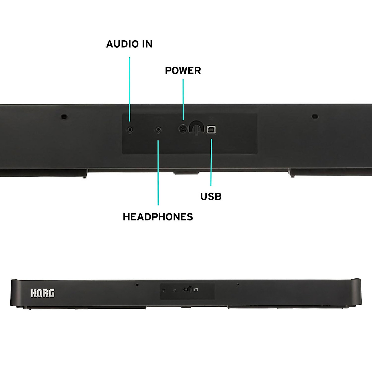 KORG B2 Portable Digital Piano with 88-Key Full Size Weighted Keyboard, Built-in Speakers, Music Stand, Sustain Pedal, and Power Supply (B2WH)