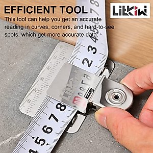 LitKiwi 2PCS Double Scale Measuring Tape Clip,304 Stainless Steel Corner Measuring Tool,Tape Accurately Position Measure Tool,Fixed Point Measurement,Corners Clamp Precision Marking Tool