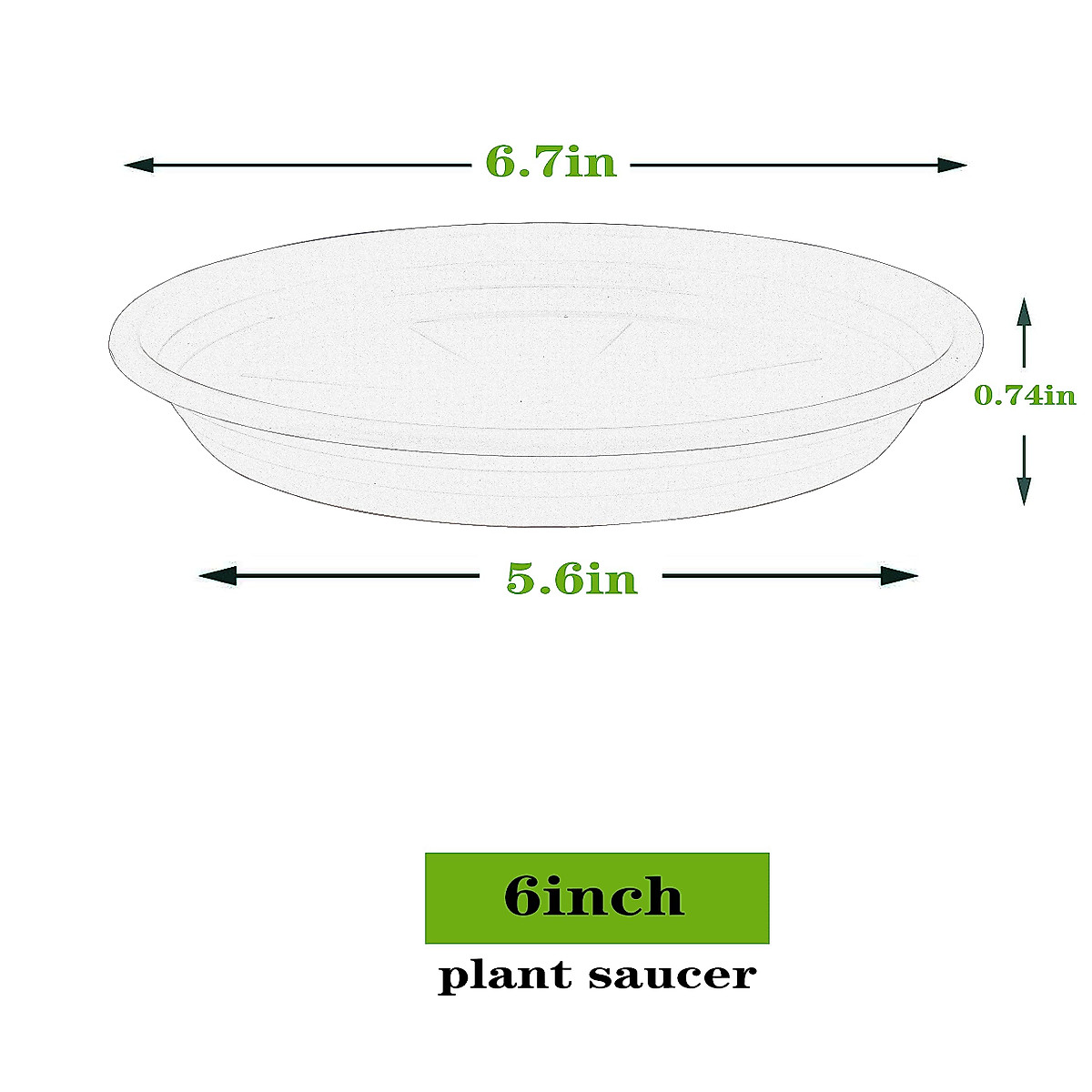 SAUCERHOME 5 Packs Plant Saucer Pot Tray 6 8 10 12 14 16 19 20 Inch Plastic Flower Planter Saucers and Drip Trays for Indoors Outdoors, Heavy Durable Plant Plate Water Catcher (6 Inch Terracotta)