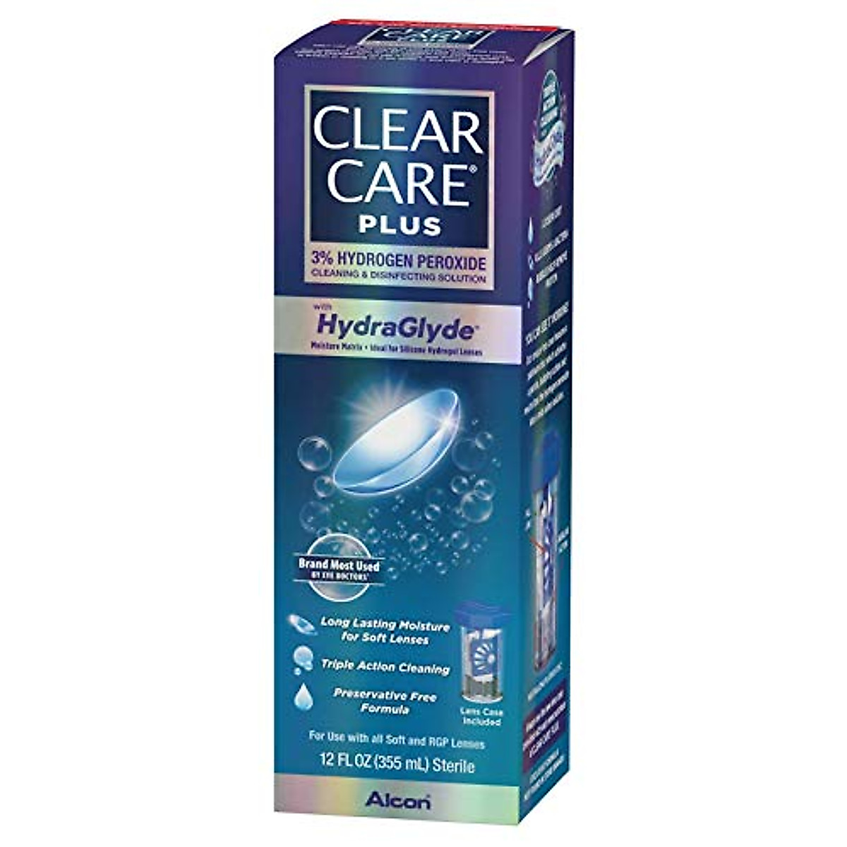 Clear Care Plus Cleaning and Disinfecting Solution with Lens Case, Clear, 12 Fl Oz