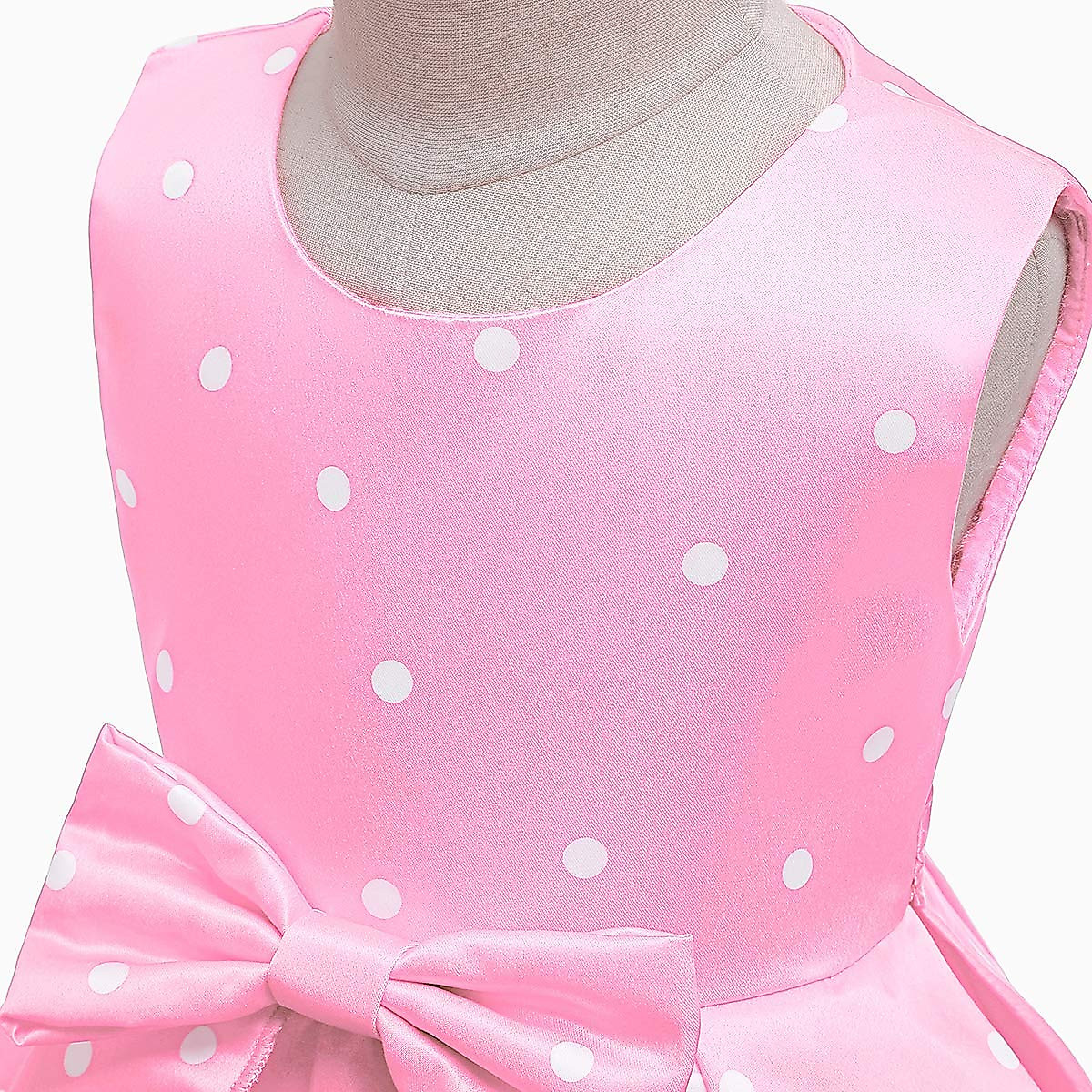 Mouse Dress Girls Mouse Costume for Toddler Baby Birthday Outfit Polka Dots Infant Kids Halloween Costumes Dress Headband Cosplay Mini Princess Gown Themed Party Supplies Pink 6-7 Years, Little kid
