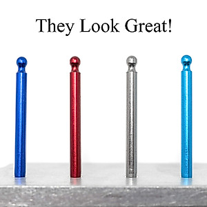 AirstreamIT Aluminum Cribbage Board Pegs - 5 Red, 5 Blue, 5 Silver, and 5 Turquoise - Standard 1/8 Inch Holes