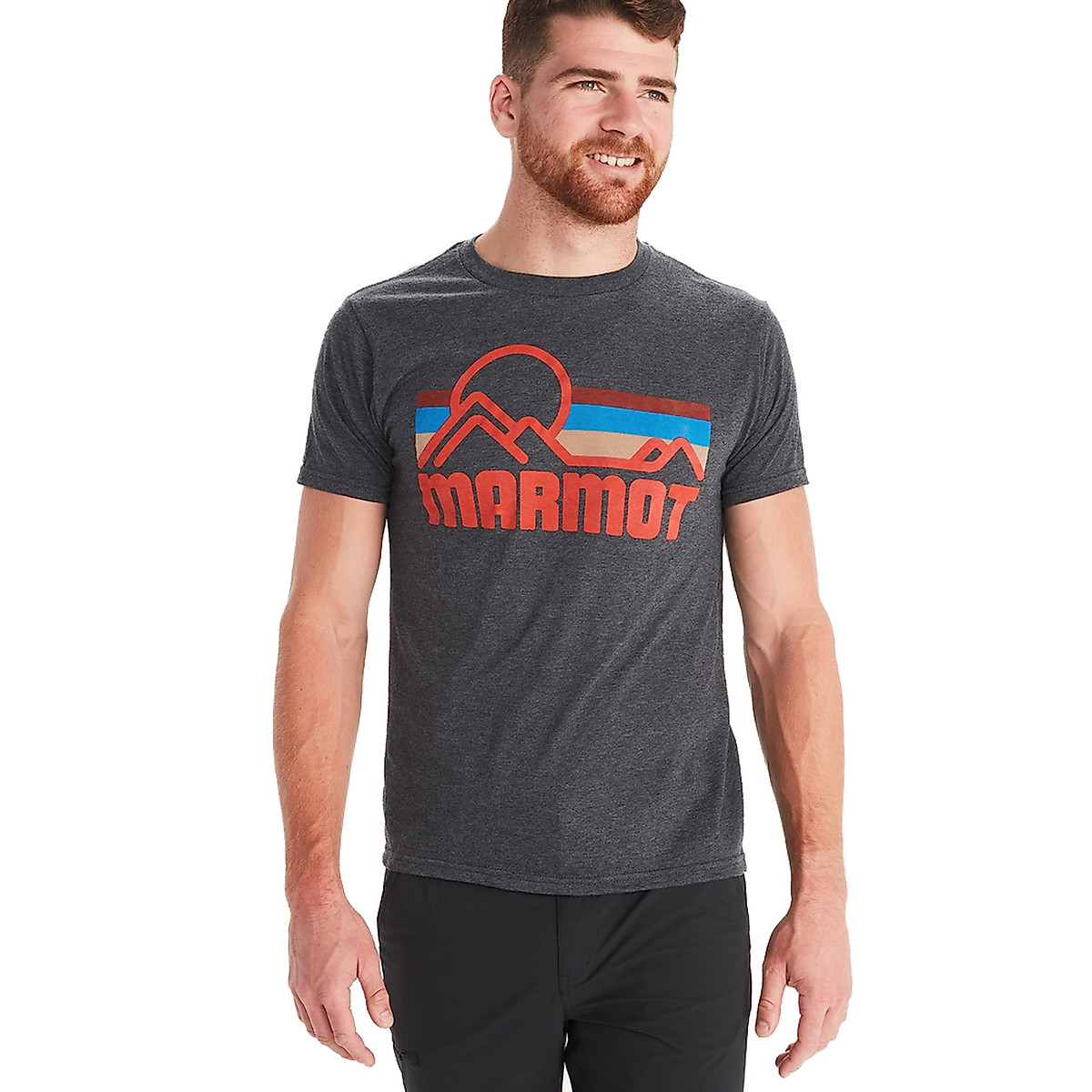 MARMOT Men's Coastal Short Sleeve T-Shirt, Charcoal Heather, Large