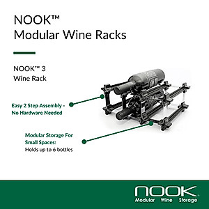 Nook 6 Bottle Modular Wine Rack - Easy 2 Step Assembly