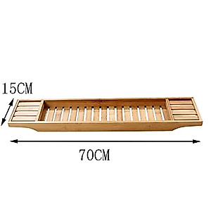 GANFANREN Bathroom Bathtub Rack Shelf Bath Bridge Caddy Bathtub Storage Rack Tray Bath Tub Towel Book Wine Holder Organizer