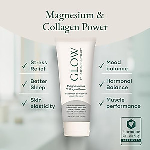 Glow Botanica - Magnesium Lotion with Collagen - Magnesium Cream - Bedtime Routine Sleep Lotion - The Highest Concentration of Genuine Zechstein Magnesium Chloride - 5.3Oz