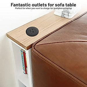 Mini Desktop Power Hub Grommet Socket, Flush-Mount Desk Outlet Build-in 1 US Standard Outlet with 6.56 FT Extension Power Cord, Recessed Power Strip Socket for Desk Nightstand Cabinet Counter