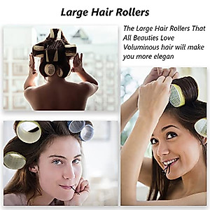30 Pack Jumbo Hair Rollers Hair Curlers 2.5 inch Large Self Grip Hair Curlers for Long Hair, Big Hair Rollers for Long Hair No heat Curlers Hair Rollers with Clips & Comb (Purple)