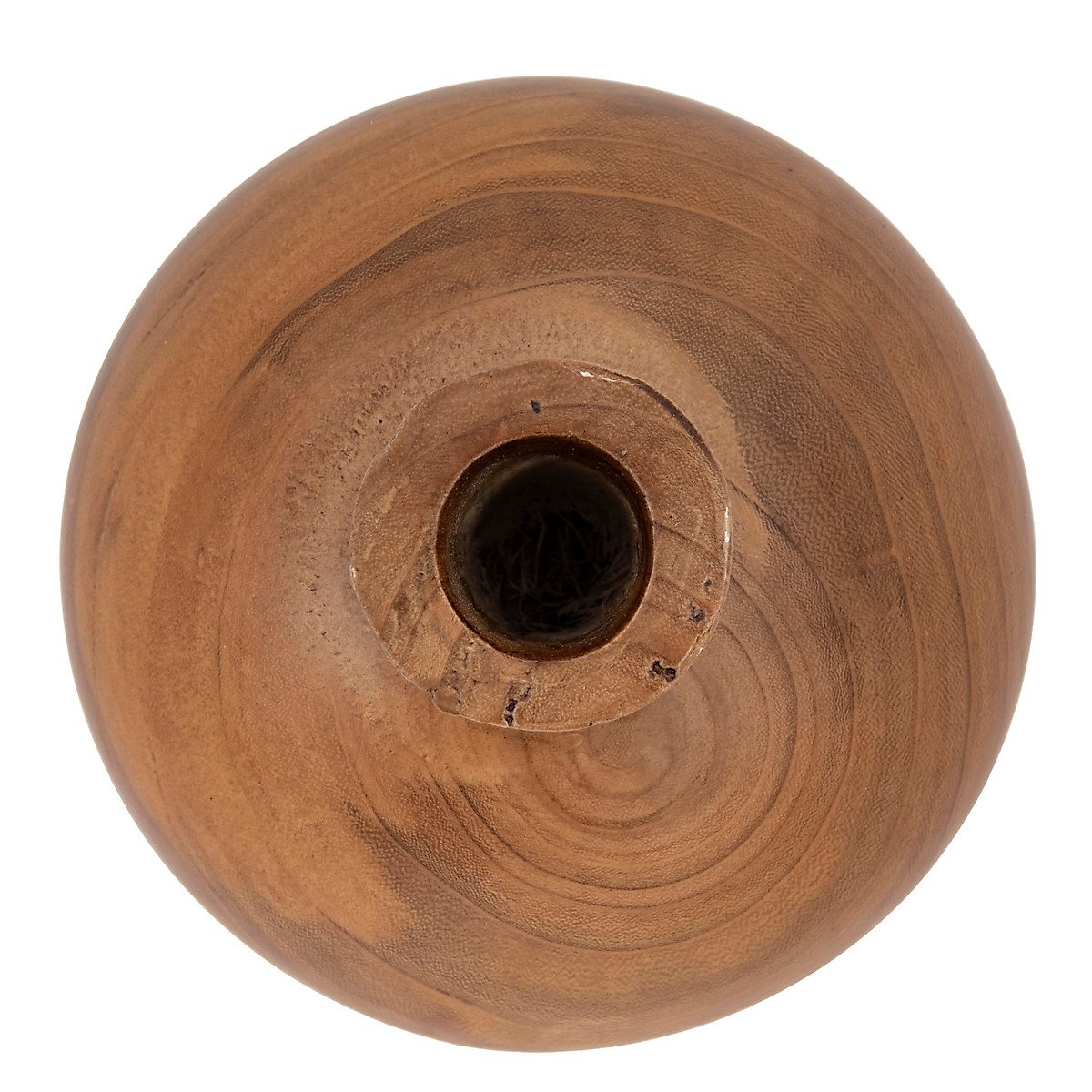 Creative Co-Op Decorative Paulownia Wood Vase, Walnut Finish