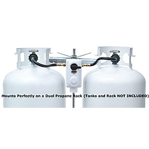 Flame King (KT12ACR6a) 2-Stage Auto Changeover LP Propane Gas Regulator With Two 12 Inch Pigtails For RVs, Vans, Trailers