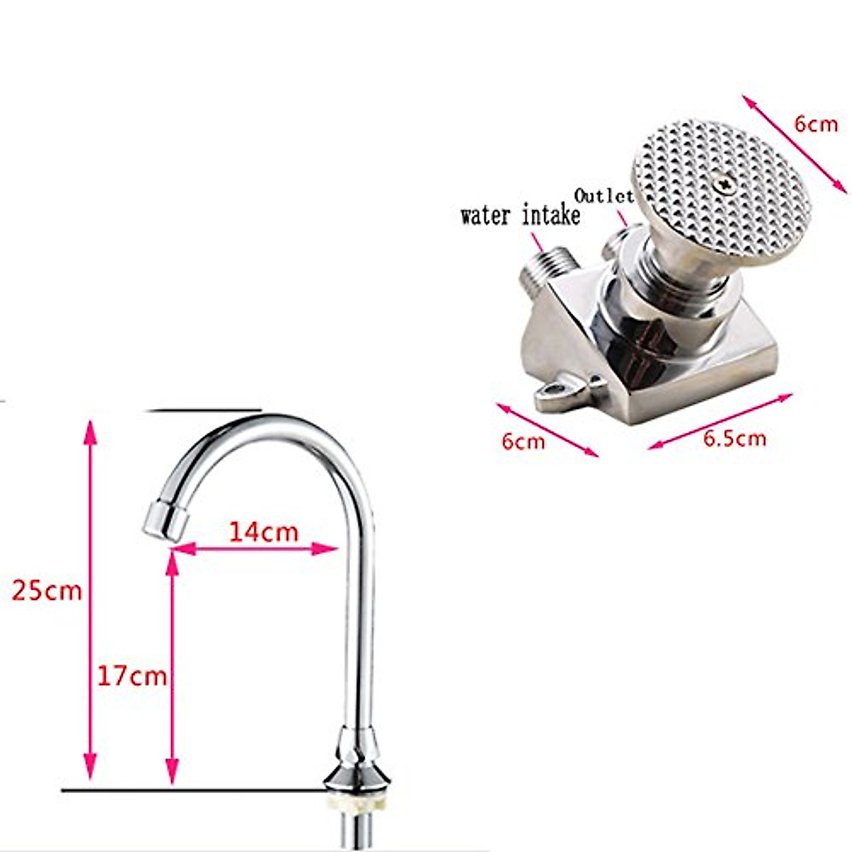 Copper Floor Mounted Foot Pedal Basin Faucet for Hospital Medical Laboratory