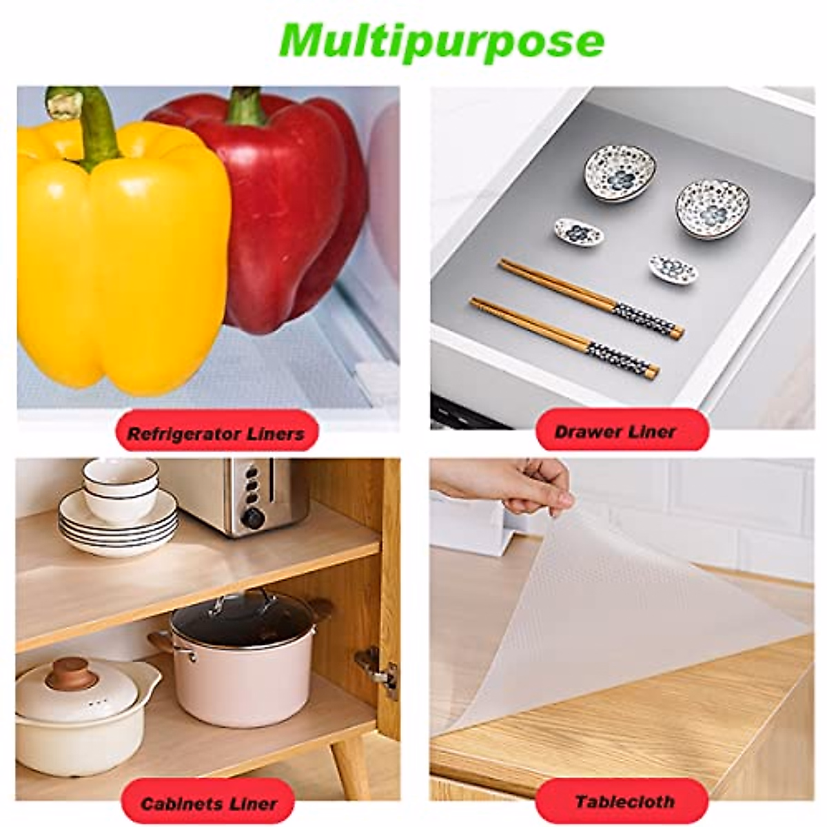 AMZABBY Wire Shelf Liner 16x197'' Clear Shelf Liner Kitchen,Cabinets,Drawer Liner, Cupboard, Under Sink, Pantry,Non-Adhesive Liner,Stain-Proof Shelf,1.2mm Thicken/Waterproof/Anti-Slip Liners