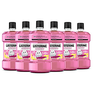 Listerine Smart Rinse Anticavity Fluoride Mouthwash, Pink Lemonade, 16.9 Fl. Oz (Pack of 6)