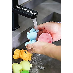 Tamu style Puppy Chew Toys for Teething, 6 Pack, Soft Colorful Vinyl, Fun Ball Shapes, Mentally Stimulating Shapes and Audible Squeaker, Promotes Active, Healthy Play and Even Float in Water