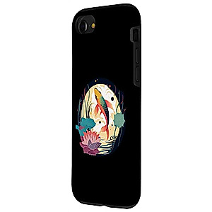 iPhone SE (2020) / 7 / 8 Japanese Koi fish jumping out of pond lotus lilly pad Case