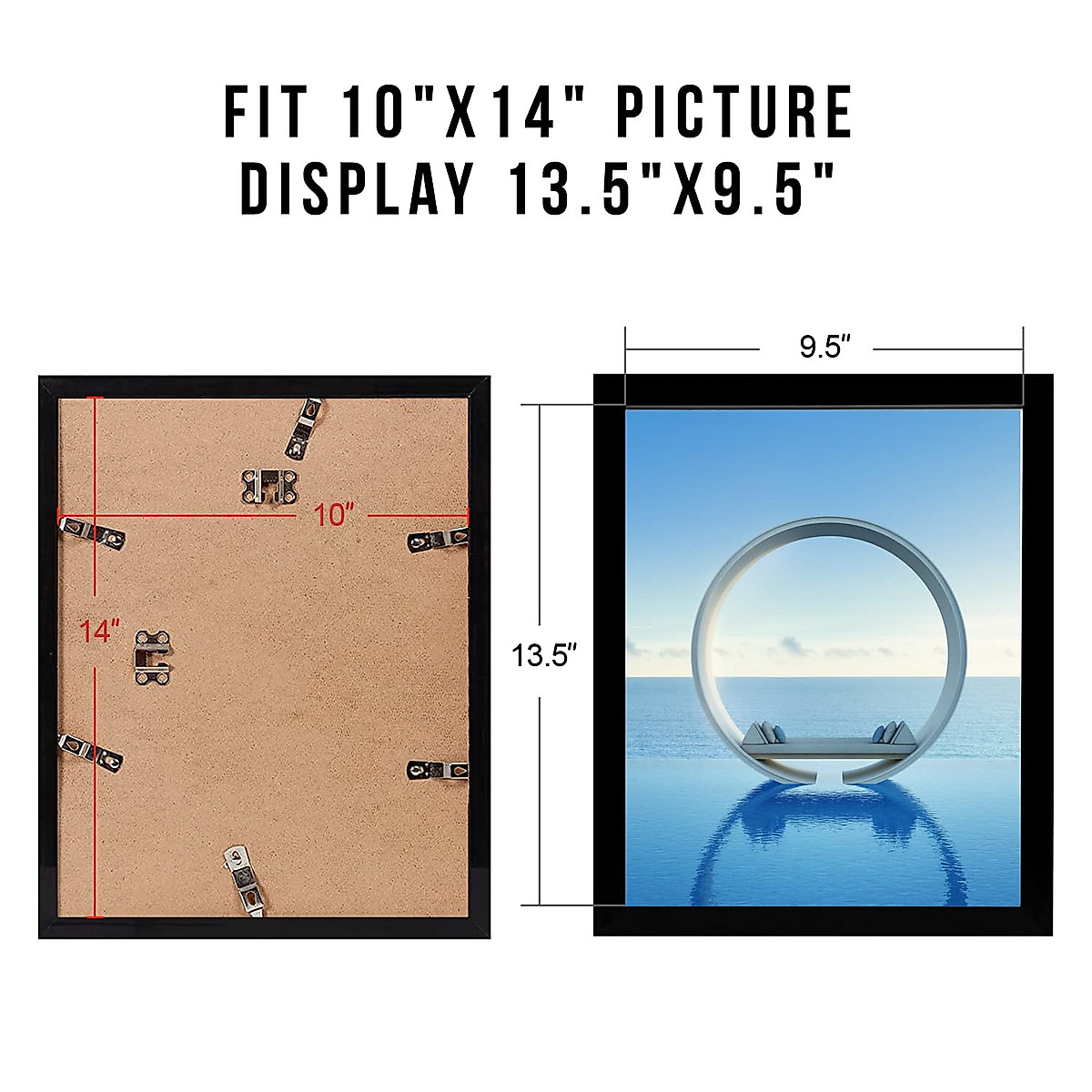 MENNTHUI 10x14 Black Picture Frame Set of 3, Diamond Painting Frames for 30 x 40cm Diamond Painting Art, Wall Mounting Horizontally or Vertically