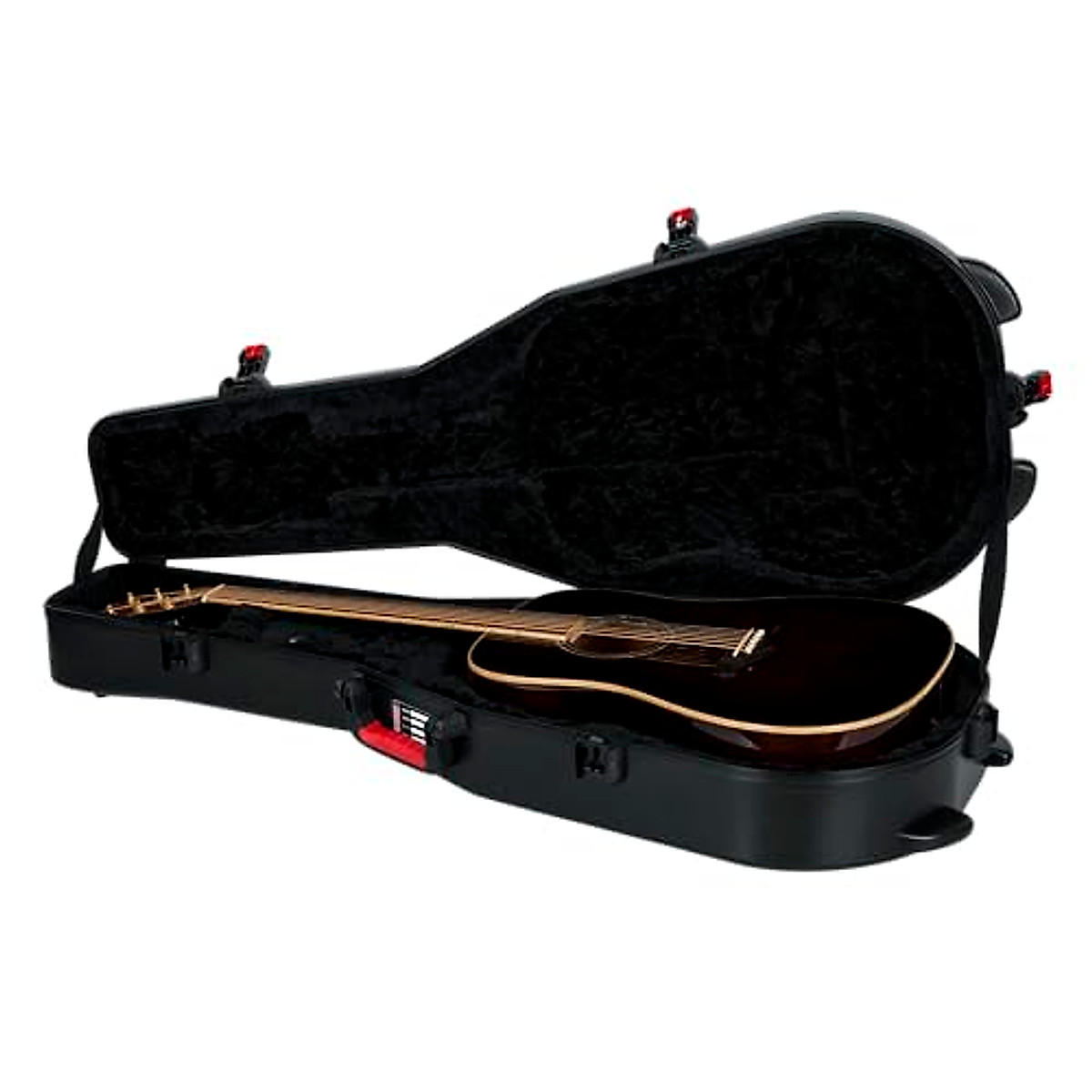 Gator Cases Molded Flight Case For Acoustic Dreadnought Guitars With TSA Approved Locking Latch; (GTSA-GTRDREAD)
