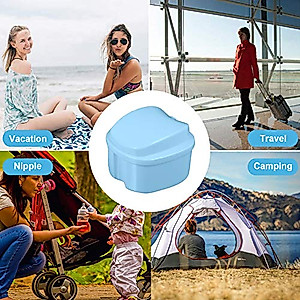 Healifty 12pcs Dental Home False Guard with Bath Denture Strainer Holder Guard, brace Travel Brush Basket Storage Mouthguard Container Rinsing Accessories Travel, Outdoor Denture, for Teeth