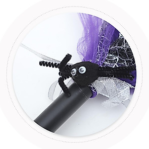 Milisten 1Pc Creative Halloween Broom Mini Halloween Broomstick Witch Broom Prop Cosplay Broom Stick Costume Accessories(Purple)