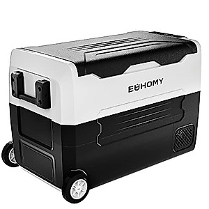 EUHOMY 12 Volt Refrigerators, -4℉~68℉, 48 Quart Portable Freezer Electric Cooler 12/24V DC & 120-240V AC, Removable Divider, Car Fridge For Car, RV, Camping, Travel, Fishing, Outdoor or Home.